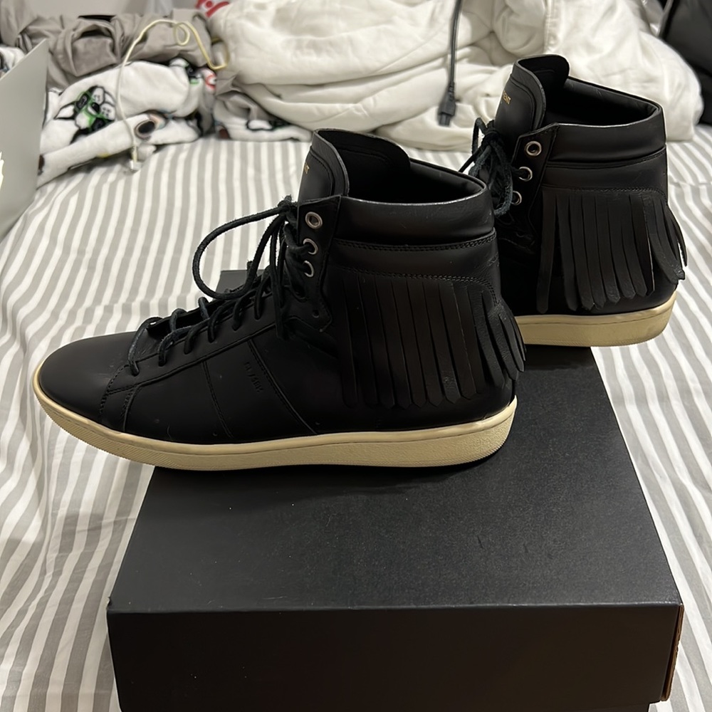 Saint Lauren High Top Fringe Sneakers - Gem